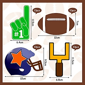40 Pieces Wood Football Helmet Cutout Unfinished Wood Football Helmet Shaped Wood Slices Wooden Sports Theme Football Wooden Ornaments for Crafts Painting Door Sign Wedding Home Decoration