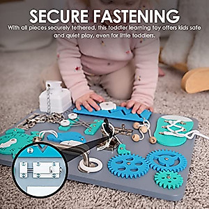 The Baker Shop Sensory Toys for Toddlers, Busy Boards for 1–5 Year Old Girls, and Boys, Preschool Learning Activities, Educational Gifts, Trave (12 x W16 x H2) Inch