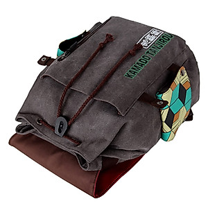 GLOOMALL Japanese Anime Backpack Canvas Shoulders bag Drawstring School Bag Travel Bag (Giyu Tomioka)