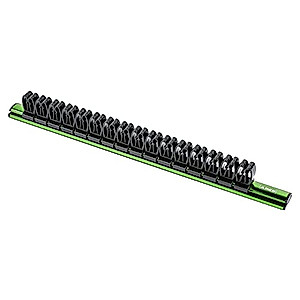 ARES 62028 - Green 16.5-Inch Hand Tool Holder - Aluminum Rail Stores up to 16 Screwdrivers or Small Tools and Keeps Your Garage Organized