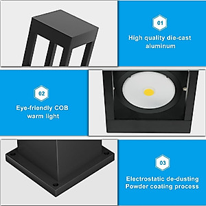 DMOYS Modern Landscape Path Light, Outdoor IP65 Waterproof Post Light Fixture, LED Minimalist Garden Floor Lamp Pillar Lantern Column Lamp for Lawn, Patio, Courtyard and Driveway Decoration