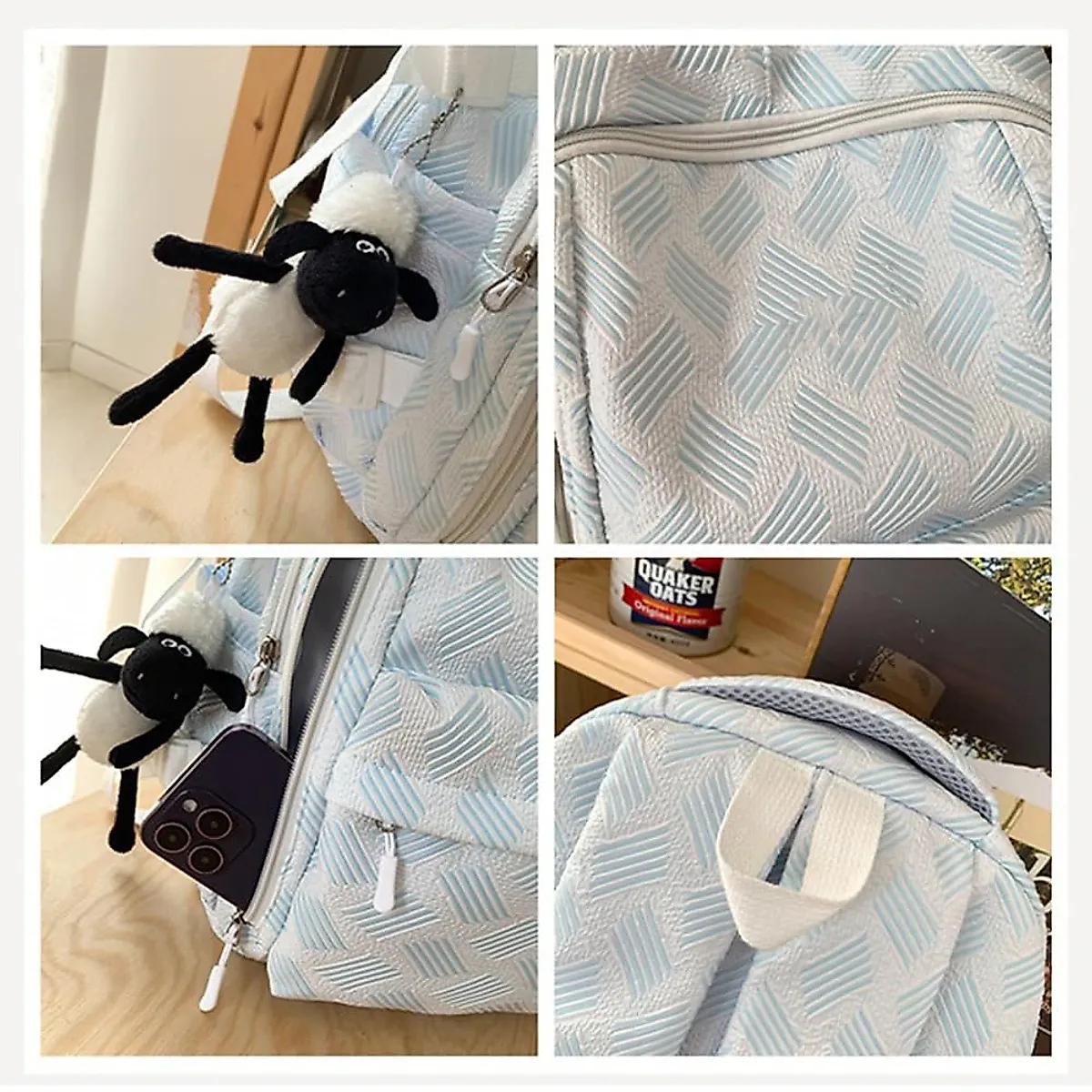 UNICOLD Kawaii Backpack With Cute Accessories Large Capacity Aesthetic Bag (Purple)