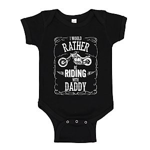 The Shirt Den I'd Rather Be Riding with Daddy Baby One Piece 6 mo Black