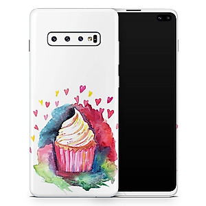 DesignSkinz Love, Cupcakes, and Watercolor Protective Vinyl Decal Wrap Skin Cover Compatible with The Samsung Galaxy S20 (Screen Trim & Back Glass Skin)