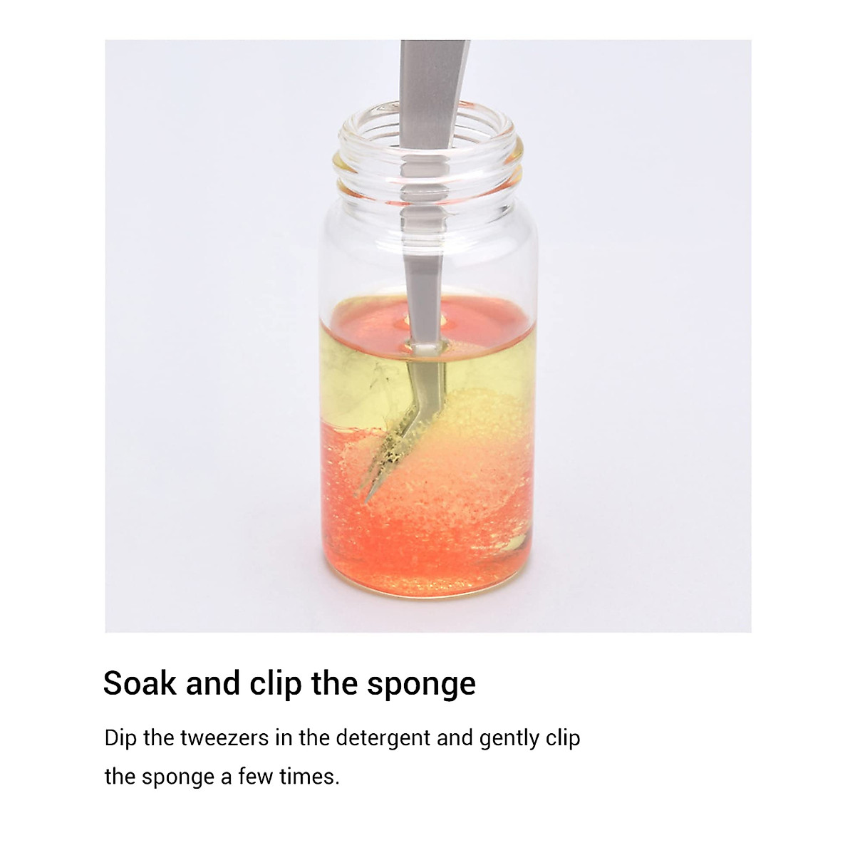 2 Pcs Eyelash Extension Tweezers Cleaning Tool with Liquid Remover and Sponge Ball Eyelash Curler Cleaner Tweezers Cleaning Tool Kit For Lash Extension Tools