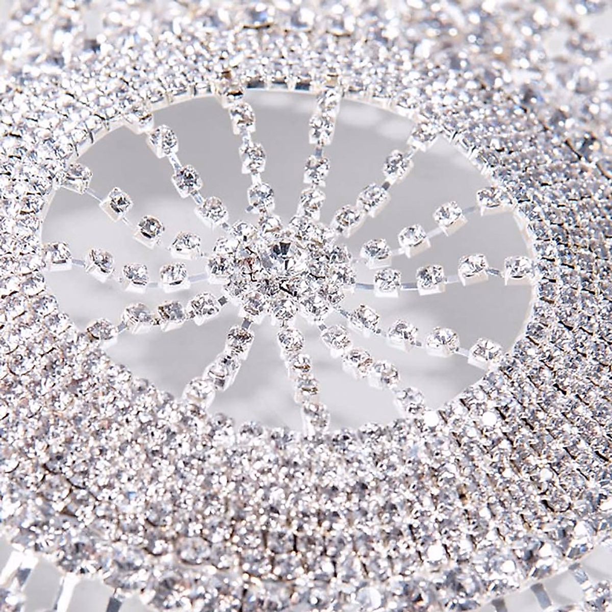 Earent Tassel Rhinestone Cap Headpiece Silver Crystal Head Chain Roaring 1920s Hair Accessories Belly Dance Party Cap Headpieces Bridal Head Jewelry for Women(A-Silver tassel)