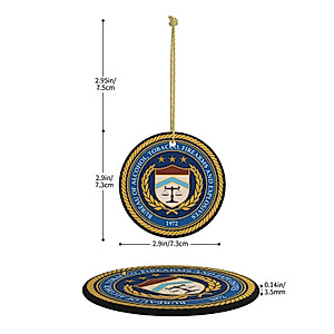 US Bureau of Alcohol Tobacco and Firearms ATF Charming Ceramic Christmas Tree Hanging Ornaments 2.9in Elevate Home Decor Indoors Outdoors
