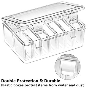 Mathtoxyz Small Bead Organizers, 15 Pieces Plastic Storage Cases Mini Clear Bead Storage Containers Transparent Boxes with Hinged Lid and Rectangle Clear Craft Supply Case