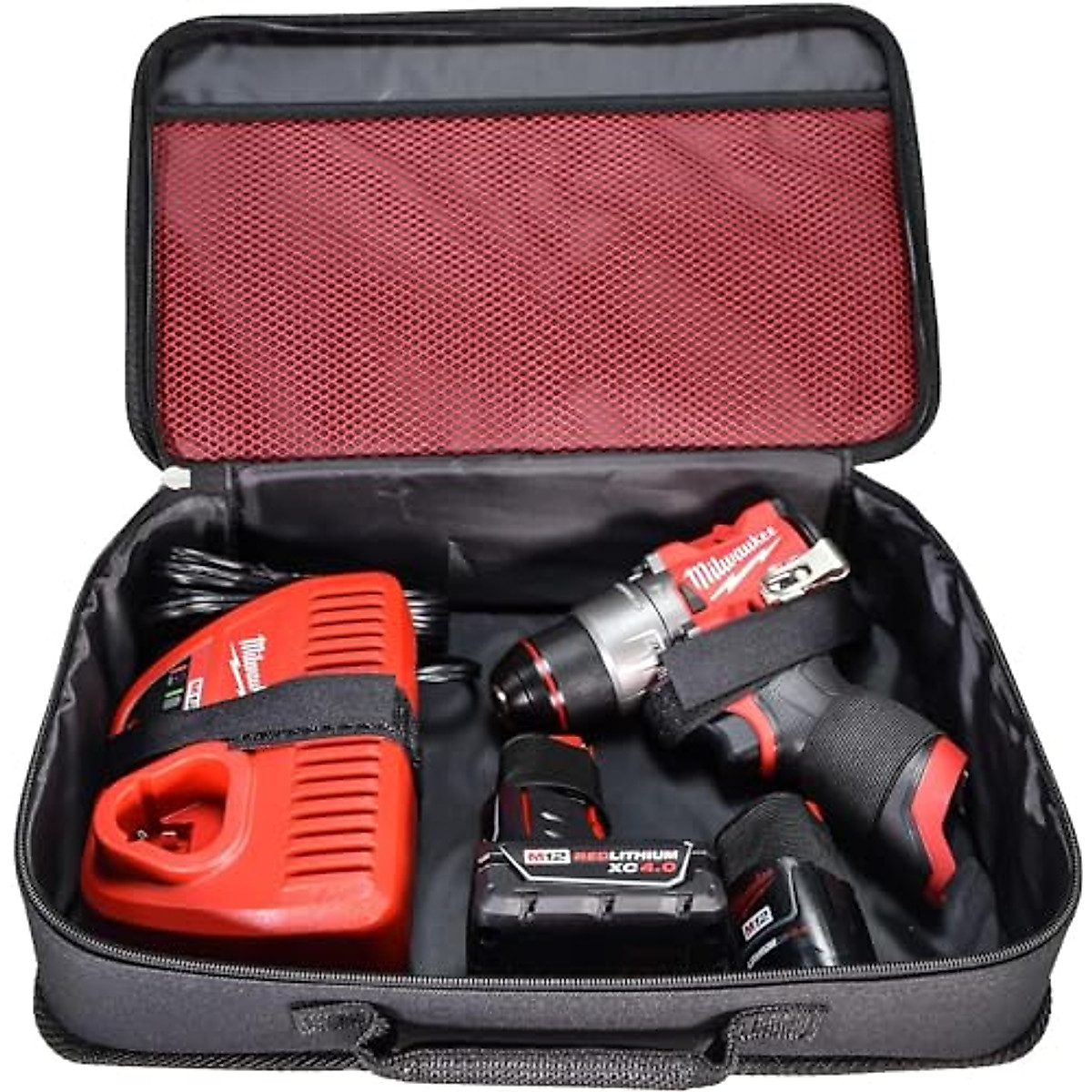 Milwaukee 3404-22 12V Fuel 1/2" Hammer Drill/Driver Kit with 4.0Ah, 2.0Ah Lithium Ion Batteries, Charger & Tool Bag