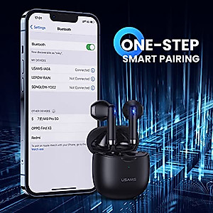 Wireless Earbuds, Bluetooth 5.0 Headphones in Ear with Charging Case, Hands-Free Headset with Mic, Hi-Fi Stereo Sound, Touch Control, 24 Hours Playback, Bluetooth Earbuds for iPhone/Android/WP, Black