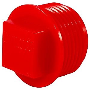 Caplugs 99394682 Plastic Threaded Plug for Pipe Fittings. P-108, PE-HD, to Plug Thread Size 1-1/4 NPT", Red (Pack of 32)