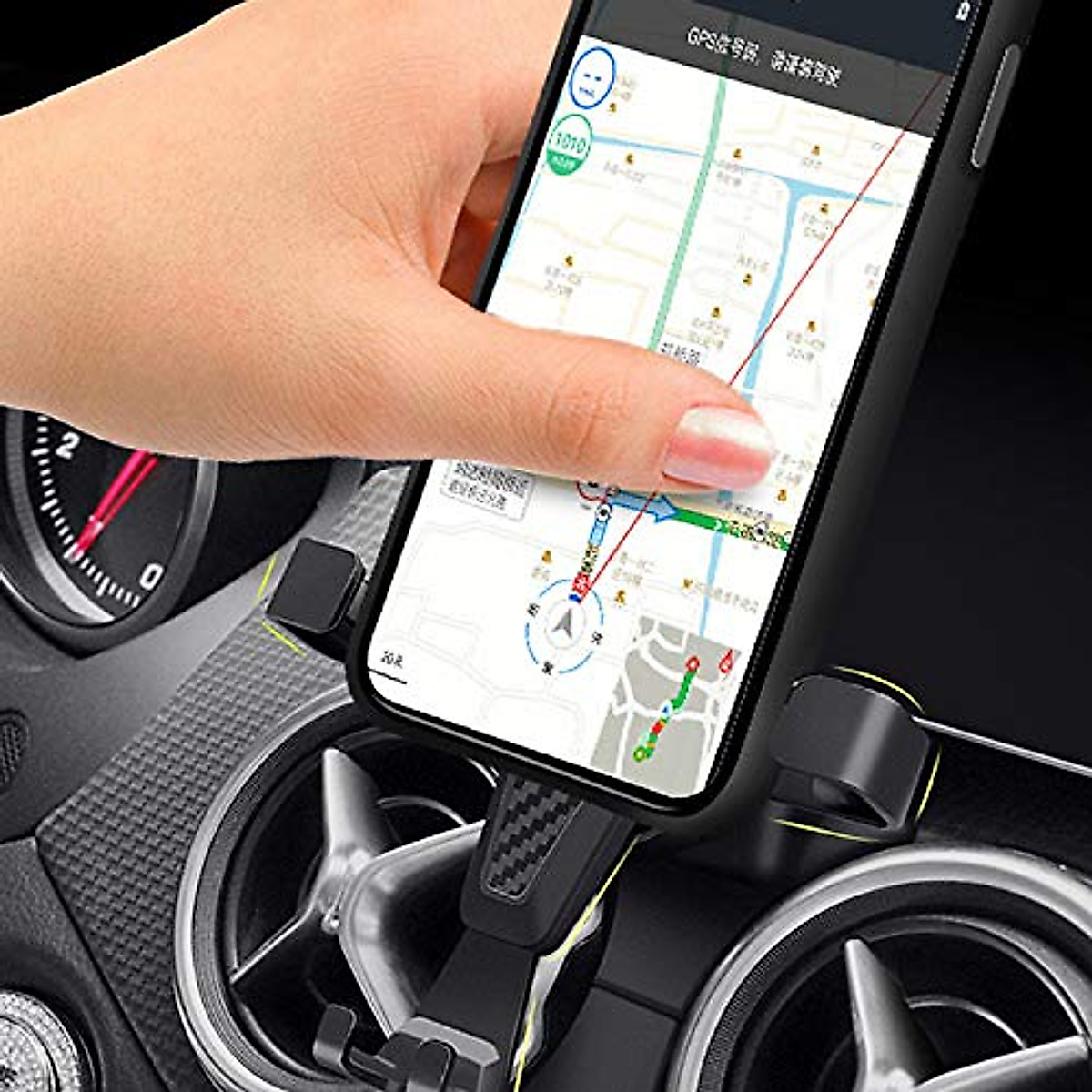 ITrims Car Accessories Dashboard Mount Mount Cell Phone Holder Adjustable Car Phone Holder for Mercedes-Benz GLA-Class X156 2015-2019 / CLA-Class C117/ A-Class W176 2013-2018 (Black)