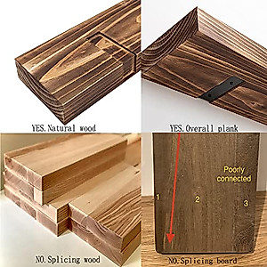 AGAOTIAN Solid Wood Floating Shelves for Wall 36 inch Modern Rustic Wooden Shelf Set of 2 for Bedroom Bathroom Family Room Kitchen