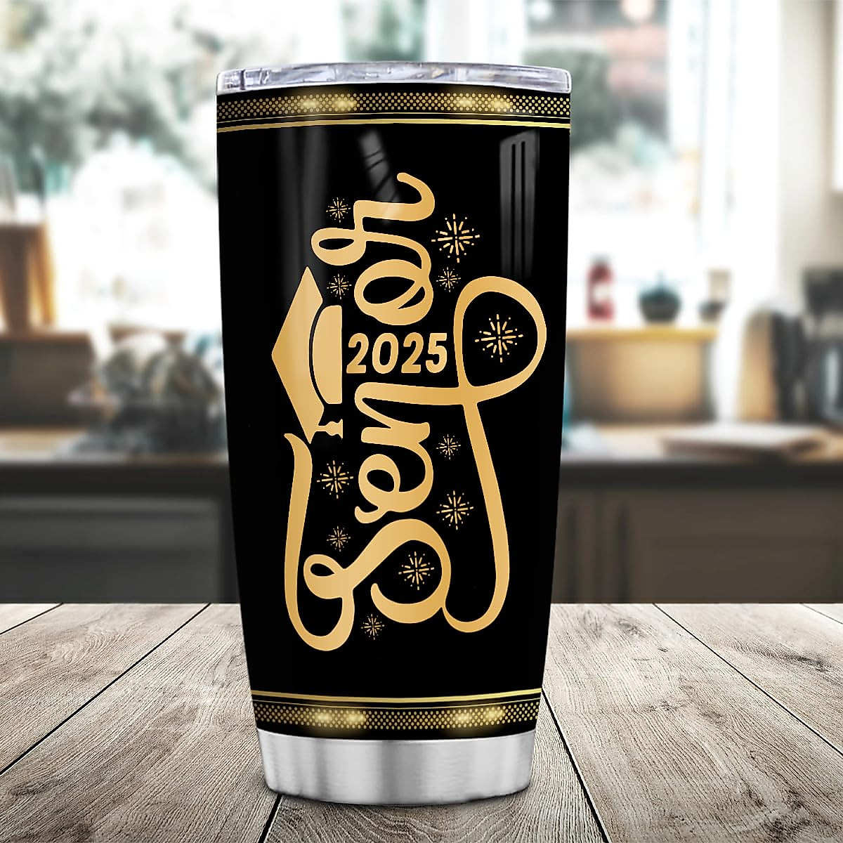 wowcugi Personalized Graduation Tumbler Senior Class Of 2025 Custom Cups with Lid 20oz 30oz Coffee Mugs Graduation Gifts Masters Tumblers for Men Women Graduating Daughter Son (Black)