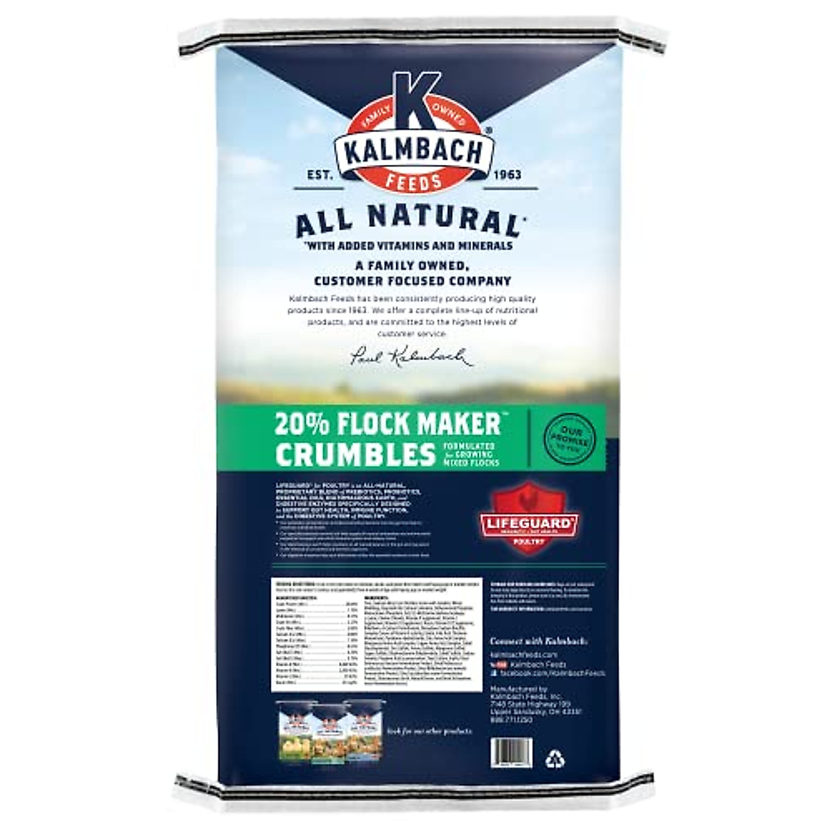 Kalmbach Feeds 20% Flock Maker Crumbles for Mixed Flocks of Poultry, 50 lb