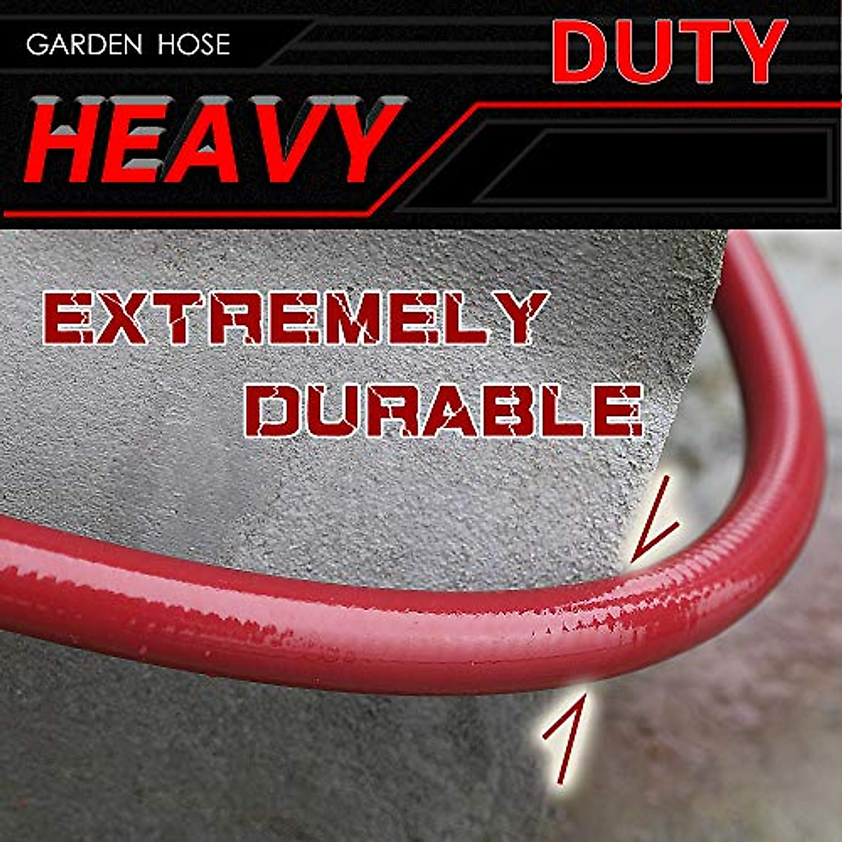 Solution4Patio Homes Garden Hose No Kink 5/8 in. x 25 ft. Red Water Hose, No Leaking, Heavy Duty, Brass Fittings 12 Years Warranty, No DOP, Environmental-Friendly