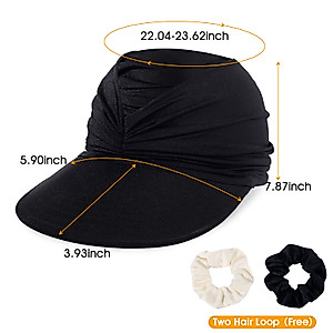 Beorndmy Sun Visor Hat Womens Wide Brim Elastic Empty Top Summer Hats for Women UV Protection Beach Travel Cap