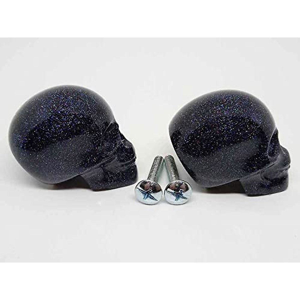 Black Holographic (HOLO) Cabinet Skull Knobs and Pulls (Set of 2)