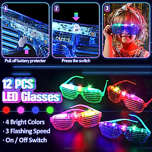 150PCS Glow in the Dark Party Supplies for Kids Adults, Light Up Party Favors with Light Up Glasses, Headband, Rings, 100 Glow Sticks Bulk Party Pack DIY Glow Necklaces Bracelets, Neon Party Supplies