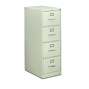 HON 4-Drawer Filing Cabinet - 310 Series Full-Suspension Legal File Cabinet, 26-1/2-Inch Drawers, Light Gray (H314)