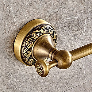 Leyden Antique Towel Bar,Adjustable Towel Holder Rod Brass Bathroom Accessories Expandable 15.2 to 27.8 Inch Vintage Wall Mount