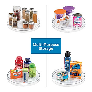 iDesign Linus Turntable Kitchen, Organization for Pantry, Countertop, Shelf, Table, Vanity, Bathroom, 11" Inch, Clear