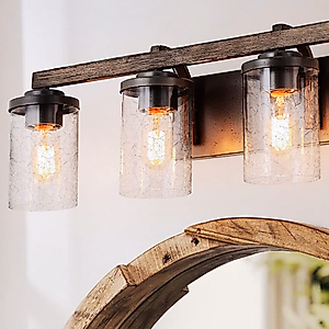 Skelang Clear Glass Shade, Light Shade with Crackle, Lampshade with 1-5/8" Fitter, Cylinder Replacement Shade for Pendant Light, Wall Sconce, Vanity Light, Table Lamp, Pack of 3