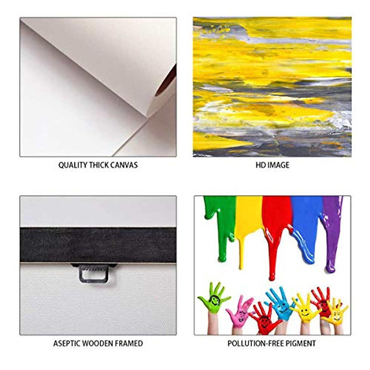 Kaupuar Canvas Wall Art Abstract,Yellow Wall Art Paintings for Bedroom Living Room Office Home Decoration Modern Canvas Artwork Wall Decor Ready to Hang 12''x16'', 3 Pieces