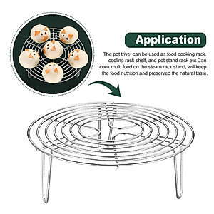 Round Steamer Rack and Cooling Rack,Stainless Steel Pot Trivet, Wire Steamer Kettle Rack Holder, Fit For Pots Cookware Pressure Cooker Pans Up, 8-Inches (size:20x7cm)