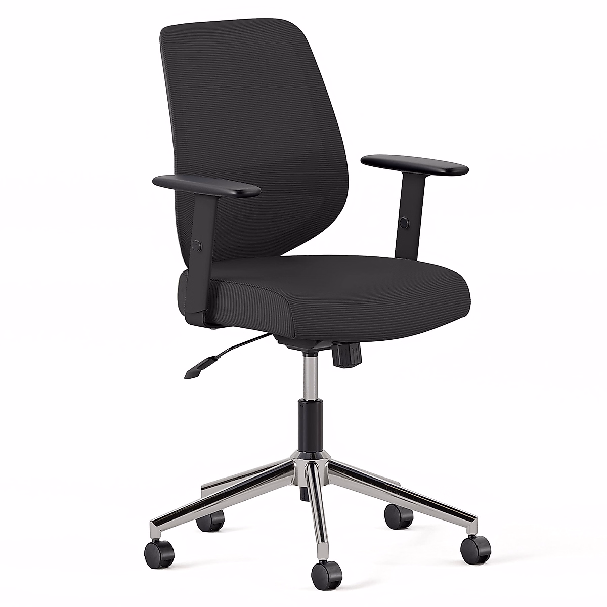 Branch Daily Chair - Computer Office Chair with Swivel, Lumbar Rest, and Adjustable Armrests - Sustainable, Stylish Mesh, & Adjustable Armrests - Comfortable Seating for Improved Posture - Black