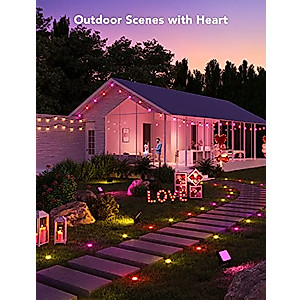 Govee Outdoor Lights, 50ft G40 APP Control String Lights with 6 Scene Modes, IP65 Waterproof Shatterproof Outdoor String Lights with 25 Dimmable Warm White LED Bulbs for Balcony, Backyard, Party