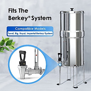 Waterdrop Sight Glass Spigot, Compatible with The Berkey® Gravity-Fed Water Filtration System, Clear View Water Level with Red Floating Ball, Durable Metal Material