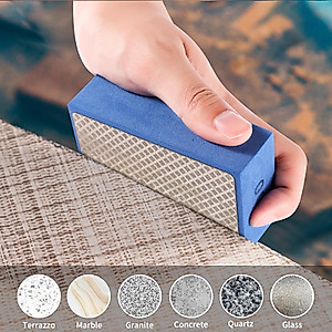 XKDOUS 6PCS Diamond Hand Polishing Pads,60/100/200/400/600/1000 Diamond Sanding Pads Tile Tools Polishing Pad Sanding Block Polishing for Ceramic Tile Glass Stone Marble Granite Metal Grinding