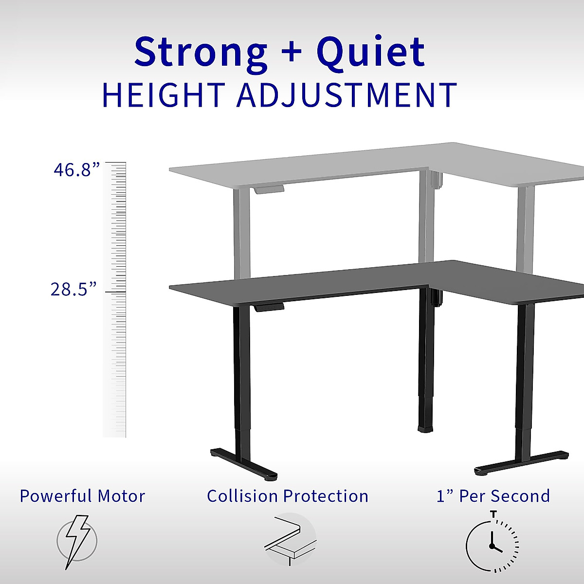 VIVO Electric Height Adjustable 63 x 55 inch Corner Stand Up Desk, White Table Top, White Frame, L-Shaped Standing Workstation, 3CT Series, DESK-E3CTW