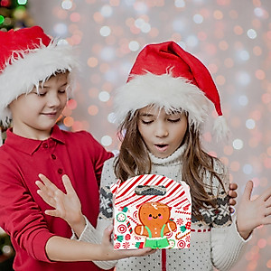 easykart labels 24 Christmas Treat Boxes, Xmas Cardboard Present Candy Cookie Boxes with Handles, Holiday Party Favor Supplies,6 Colourful Designs