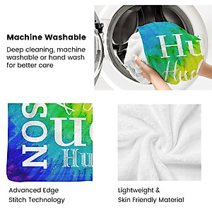 Zaaprint Colorful Tie Dye Personalized Blankets with Name Customized Baby Blankets for Girls Boys Adults Kids Day Gift(60x80 inch)