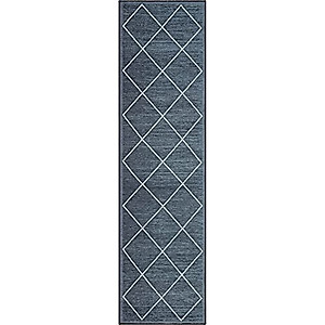Well Woven Clover Diamond Lattice 2'7" x 9'10" Runner Grey
