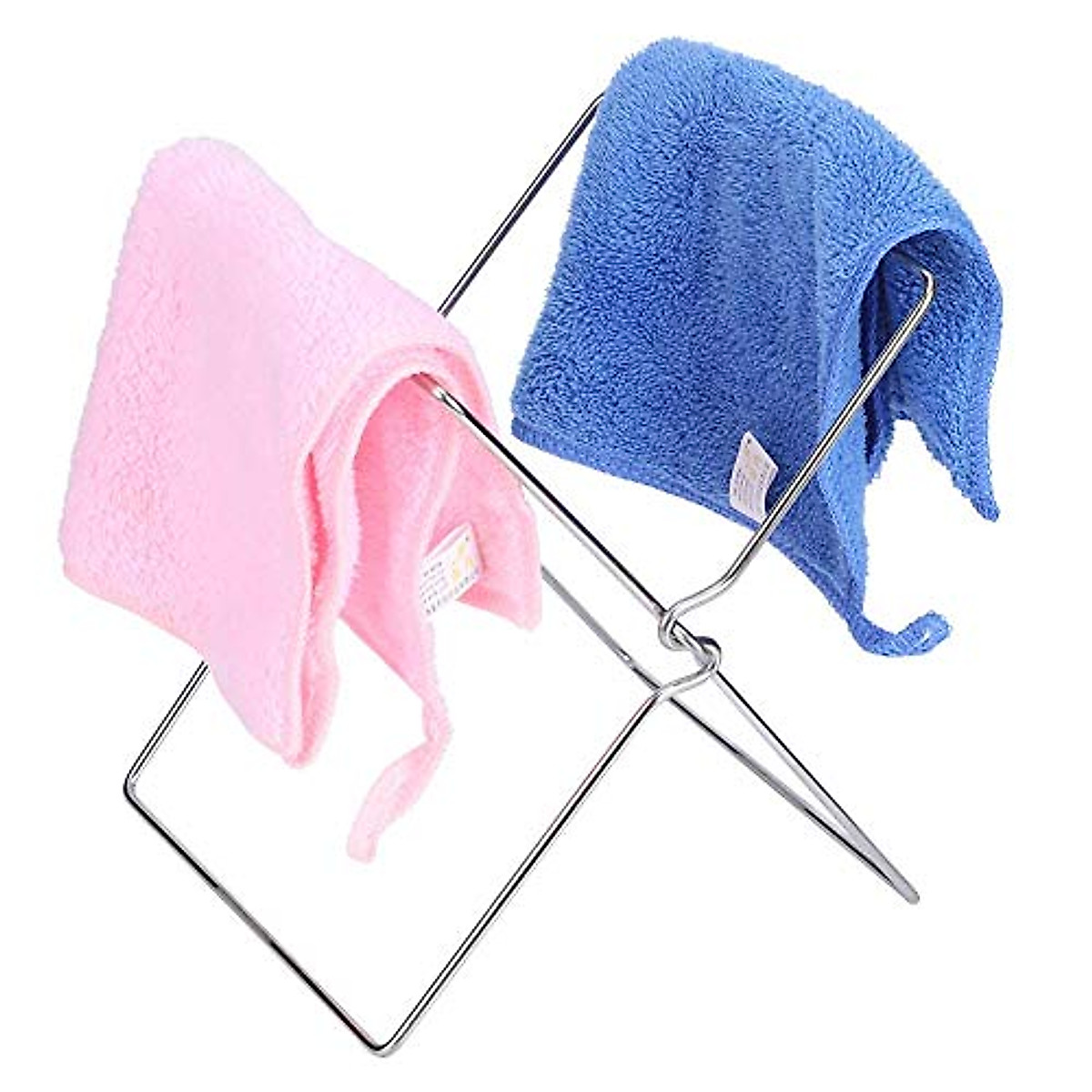 Yosoo123 Kitchen Rack Stainless Steel Foldable Garbage Bag Rack Stand Trash Bag Rack Holder Kitchen Utensils