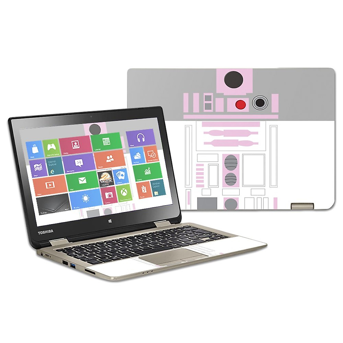 MightySkins Skin Compatible with Toshiba Satellite Radius 11 L15W-B 11.6" wrap Cover Sticker Skins Pink Cyber Bot