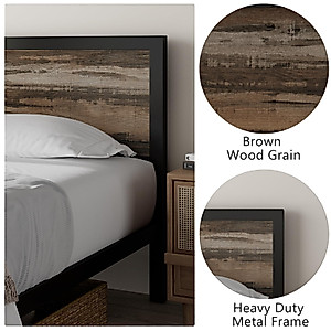 Catrimown Queen Bed Frame with Headboard, Queen Size Bed Frame, Heavy Duty Metal Bed Frame, Under Bed Storage, No Box Spring Needed, Noise-Free, Easy Assembly