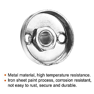 PATIKIL 0.71" Microphone Flange Mount, 2 Pack M10 Male Thread Nut Screw Round Base for Microphone Gooseneck Hose Adapter, Silver Tone