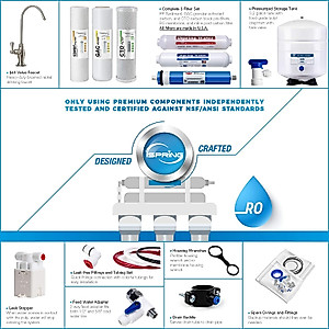 iSpring PH100 pH+ 6-Stage Under Sink Reverse Osmosis RO Drinking Water Filtration System 100 GPD Fast Flow 1:1 Pure to Waste Ratio with Alkaline Remineralization, US Made Filters