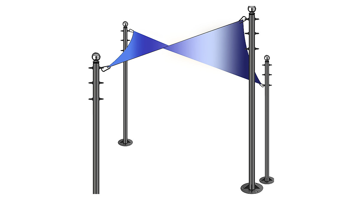 10Ft Shade Sail Pole Kit - Heavy Duty Support System