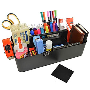 Enjoy Organizer - 8 Compartments DIY Dividers,Large Portable Caddy, Multi Purpose,Stackable, Modern Solution for School, office, Desktop Endless use of your Choice -MADE IN USA (Black)