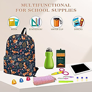 Roftidzo Fox Backpack Daypack Office Travel, Lightweight Laptop Backpack Bookbag for Teens Boys Girls