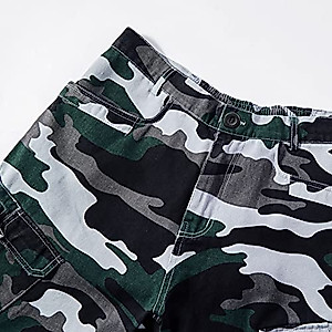 American Flag Board Shorts Men Mens Cargo Shorts Casual Camouflage Elastic Waist Tooling Shorts Outdoor Cotton Camo Multi Pockets Utility Shorts Big & Tall Sizes 46-64 Men Cargo Shorts Blue 2X