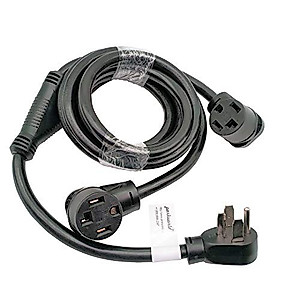 Parkworld NEMA 14-30 Splitter, 240V Splitter Dryer 14-30P Male Plug to (2) 14-30R Female Receptacle, Dryer 4-Prong 30 AMP 14-30 Dryer Y Adapter Cord (12FT)
