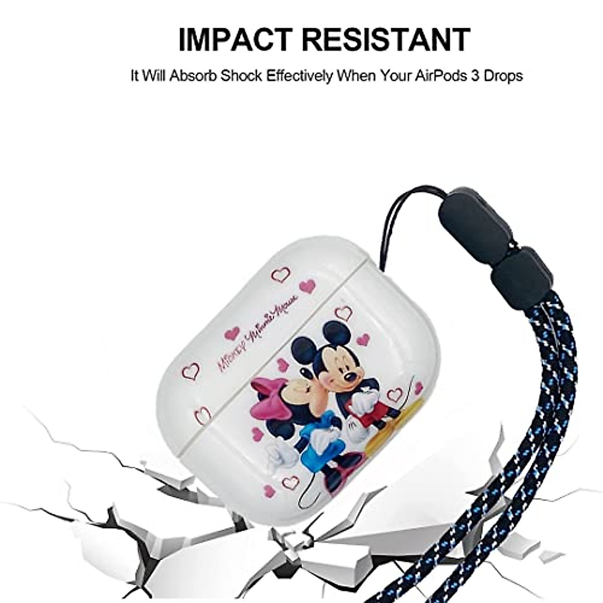 Case for Airpod Pro 2nd Generation Personalise Custom, Cute Mickey Minnie Airpod Pro 2 Case Cover with Lanyard, Fashion Funny Cartoon Shockproof Protective Design for Girls Women Airpod Pro 2 Case