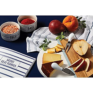 C.R Gibson QSBW-24018 Marble and Wood Charcuterie Board Serving Tray, 11.8'' D, Multicolor