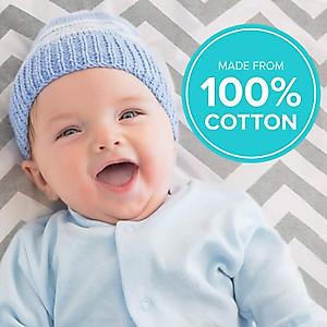 Kushies Baby Fitted Bassinet Sheet, Grey Chevron